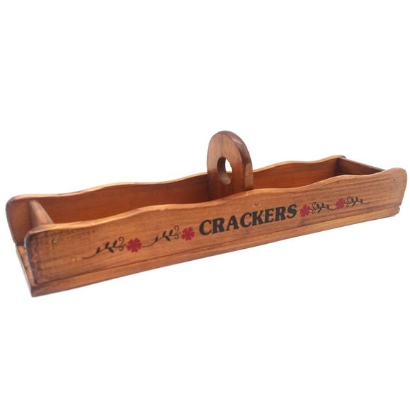 Cracker Serving Tray | Dining | Vtg Wooden Cracker Serving Tray Farm ...